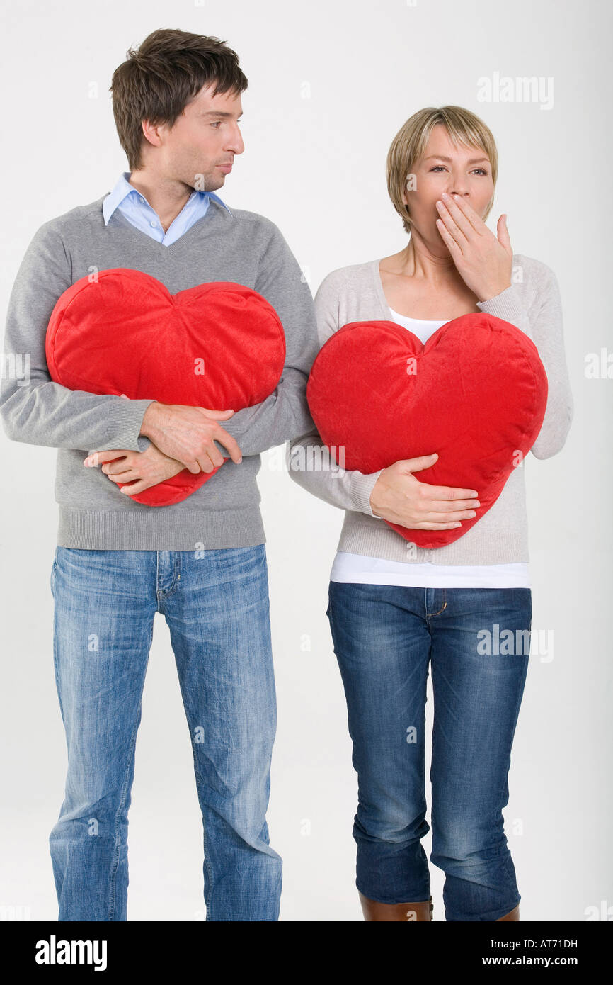 Couple, woman yawning, portrait Stock Photo - Alamy