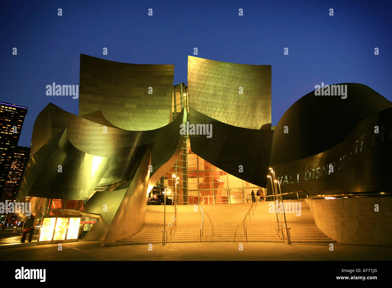 Walt Disney Concert Hall in downtown Los Angeles at Night Stock Photo ...