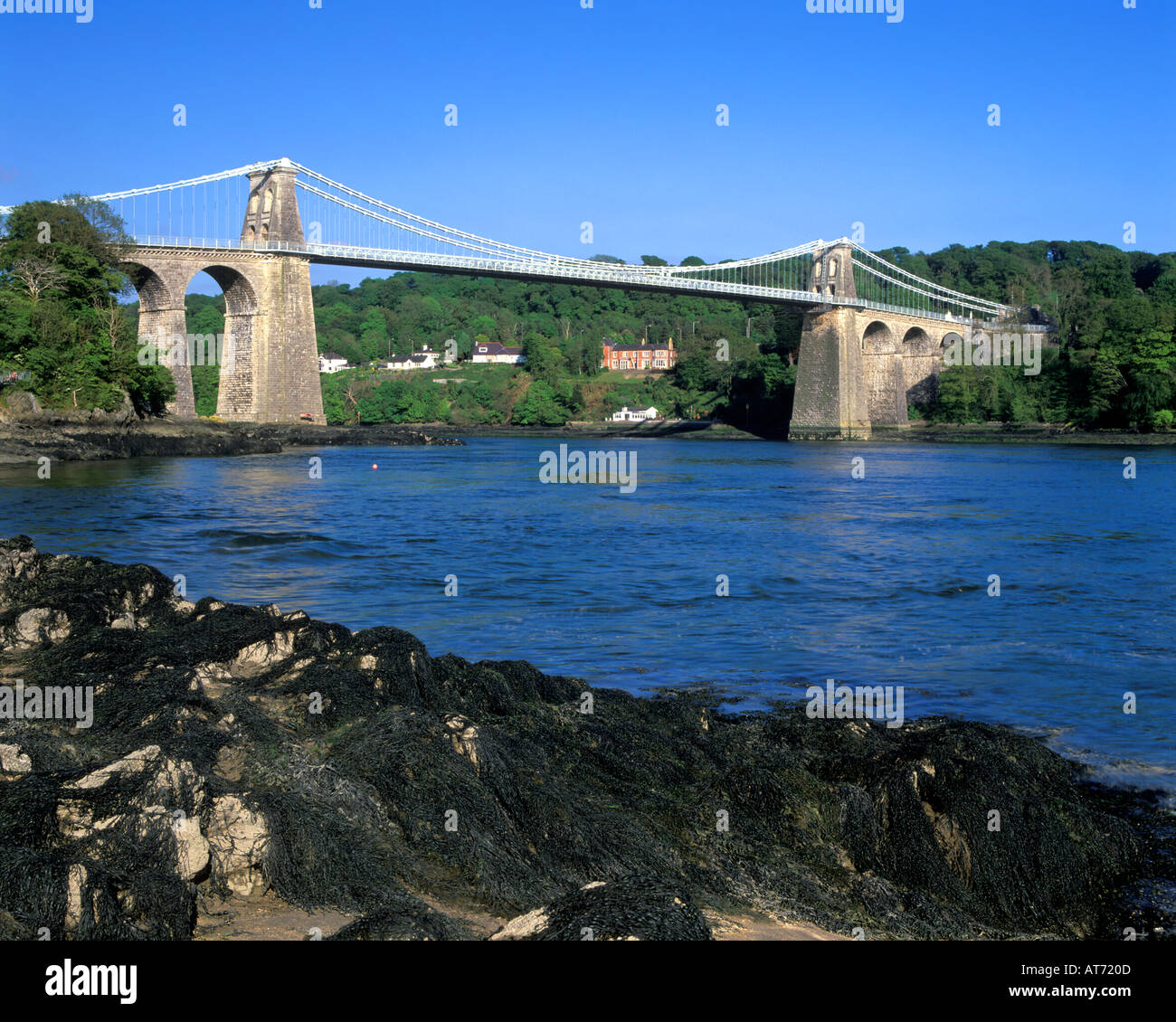 Menai straits anglesey north wales uk panoramic hi-res stock ...