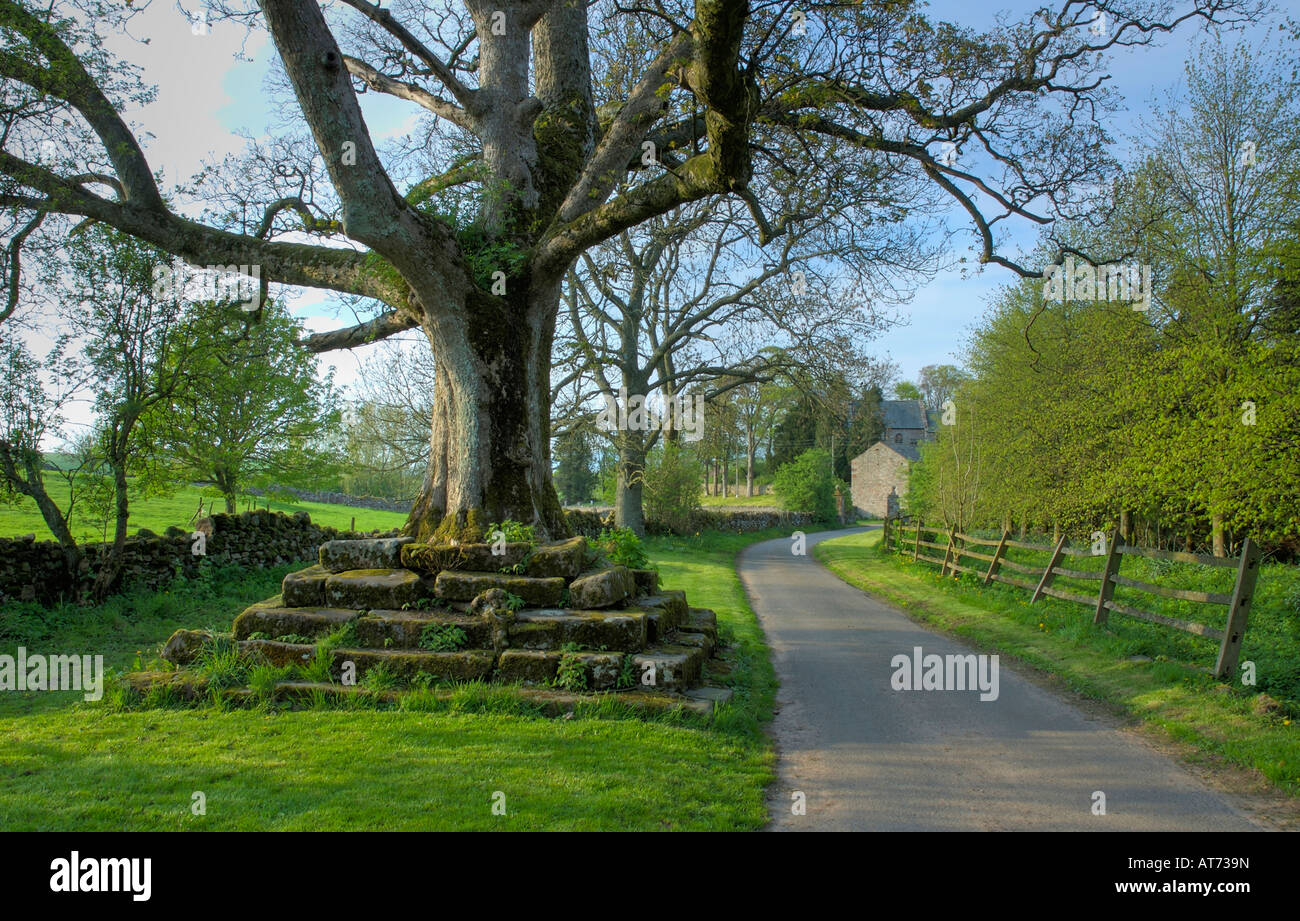 Village green (and preaching cross) of Great Ormside, Eden Valley ...