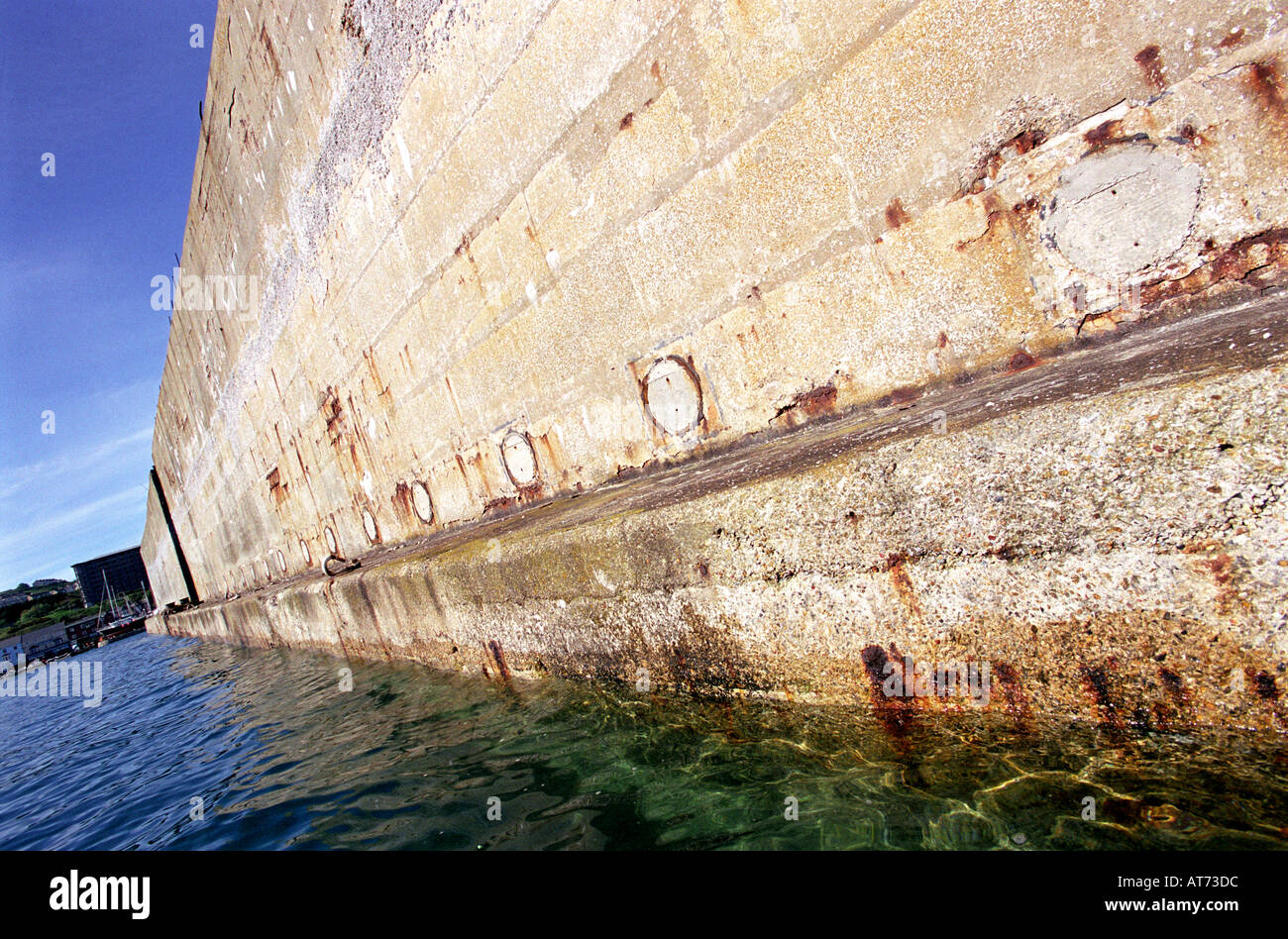 Mulberry Harbour in Portland Harbour in Dorset Britain UK Stock Photo ...