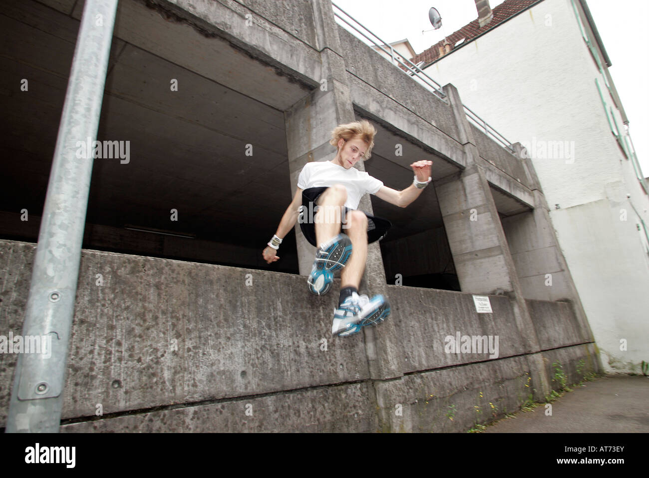 traceur practicing parkour in Germany Stock Photo - Alamy