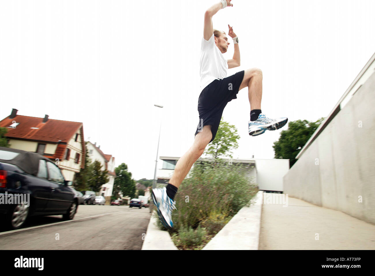 traceur practicing parkour in Germany Stock Photo - Alamy
