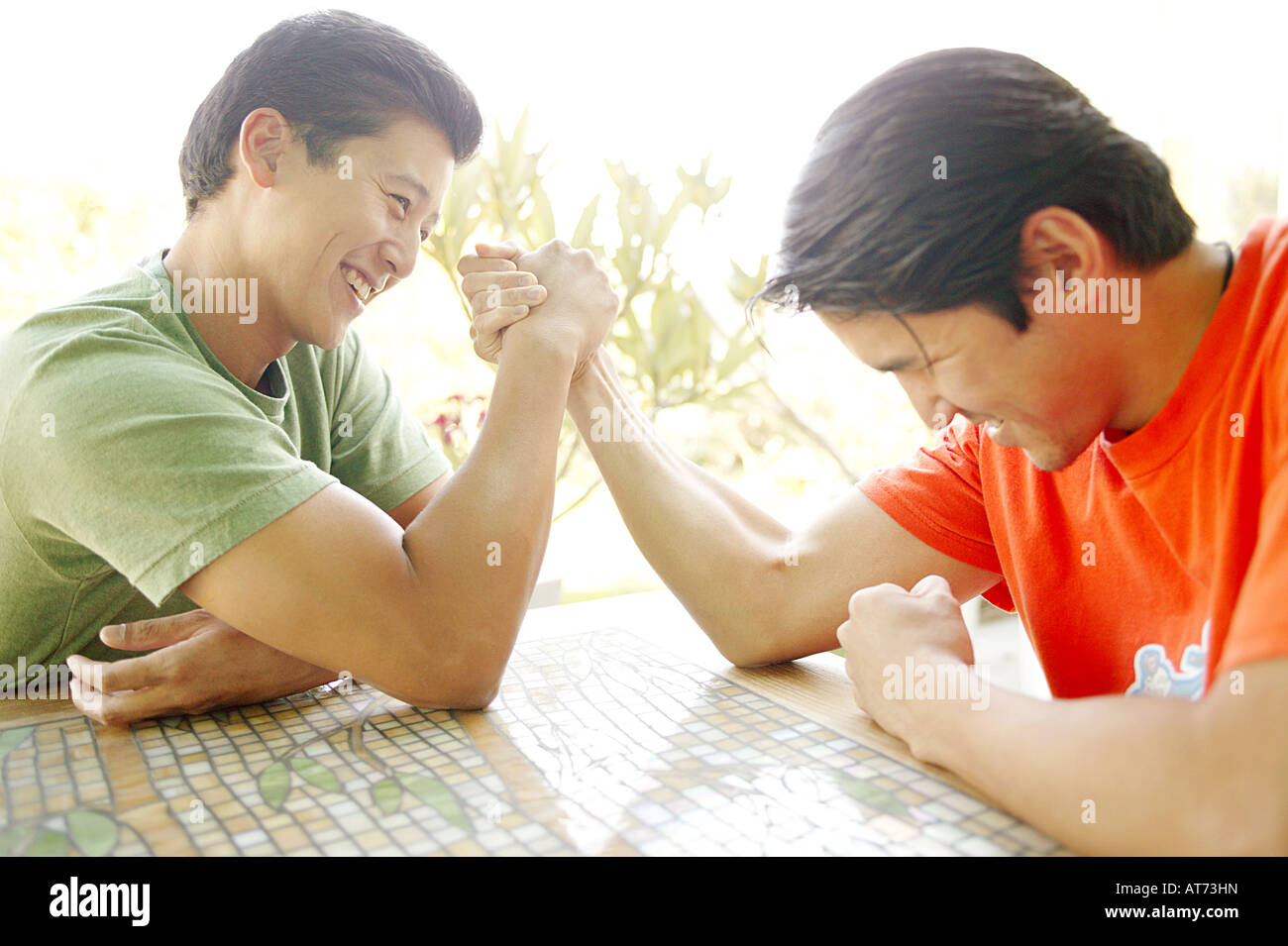 Two Men Arm Wrestling Stock Photo - Alamy