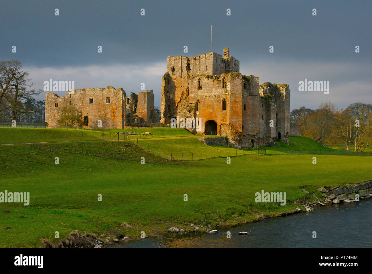 Brougham Castle (and River Eamont), a 13th century castle near Penrith ...