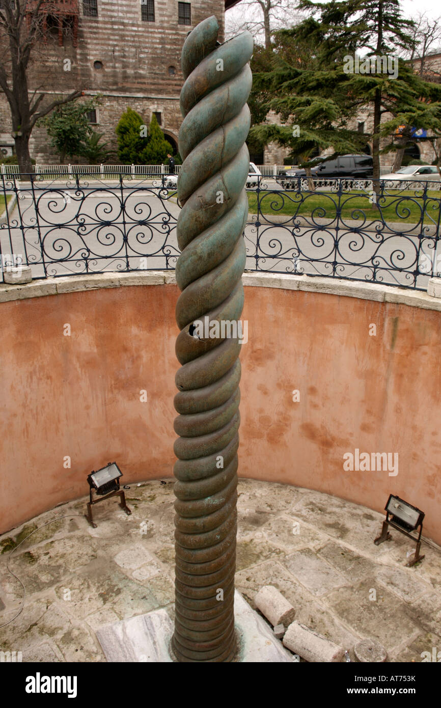 The Serpent column in the former Byzantine Hippodrome in Istanbul ...