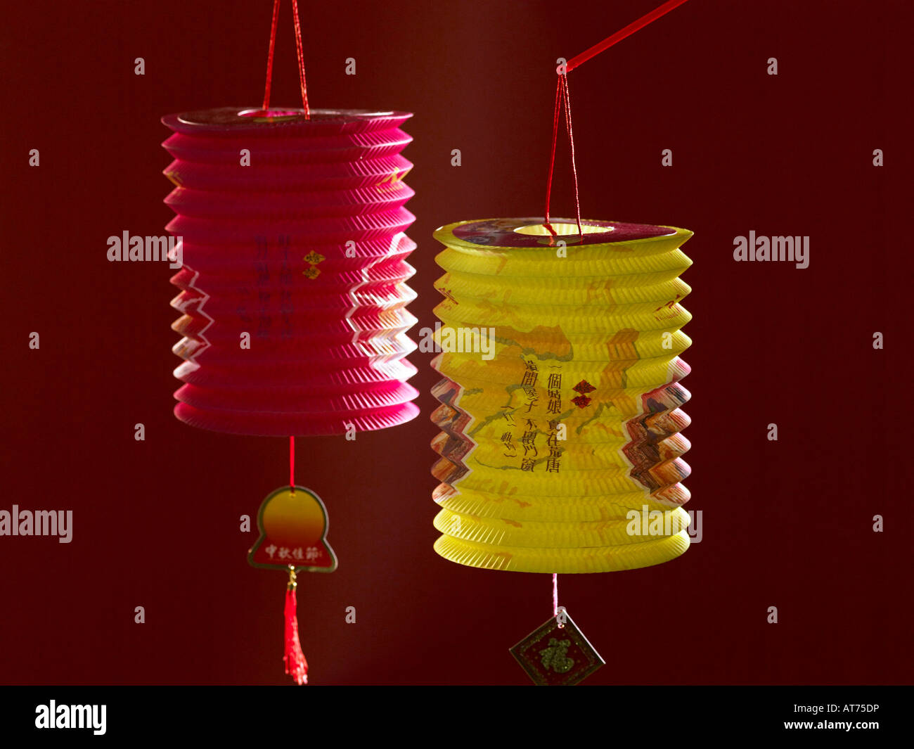 2 lanterns with dark background Stock Photo - Alamy