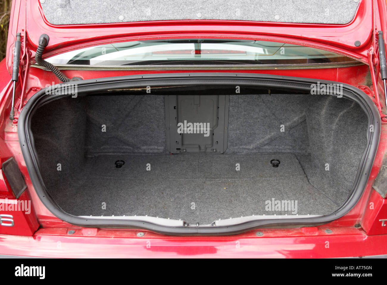 open empty boot of an alfa romeo 156 saloon car northern ireland uk ...