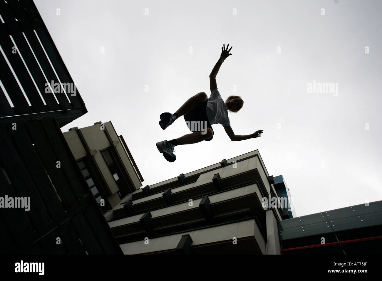 traceur practicing parkour in Germany Stock Photo - Alamy