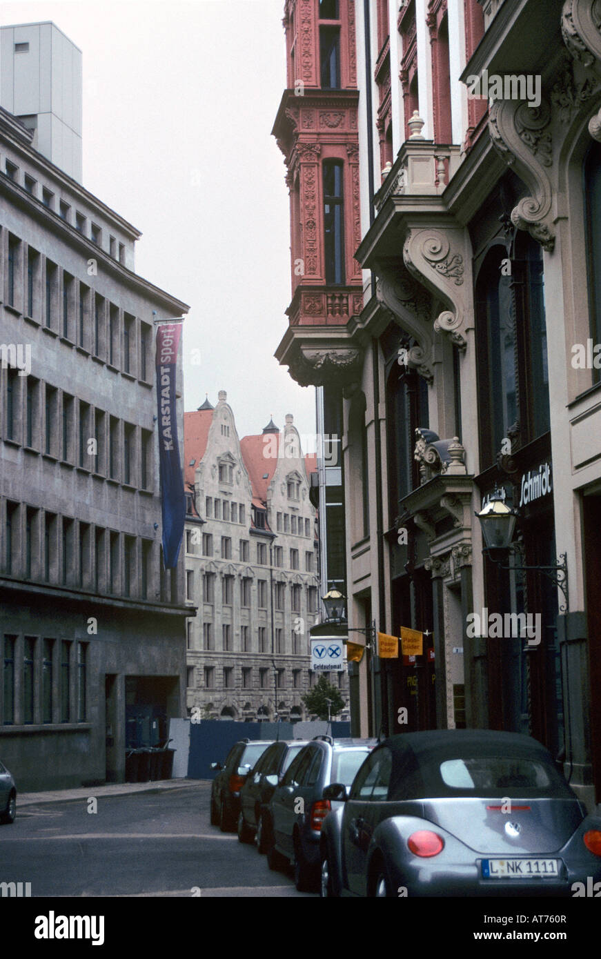 Narrow street in Leipzig, Germany Stock Photo - Alamy