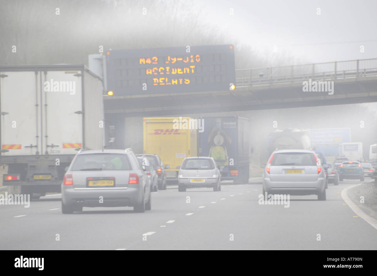 Freezing Fog on the Motorway the M1 heading north with visibility ...