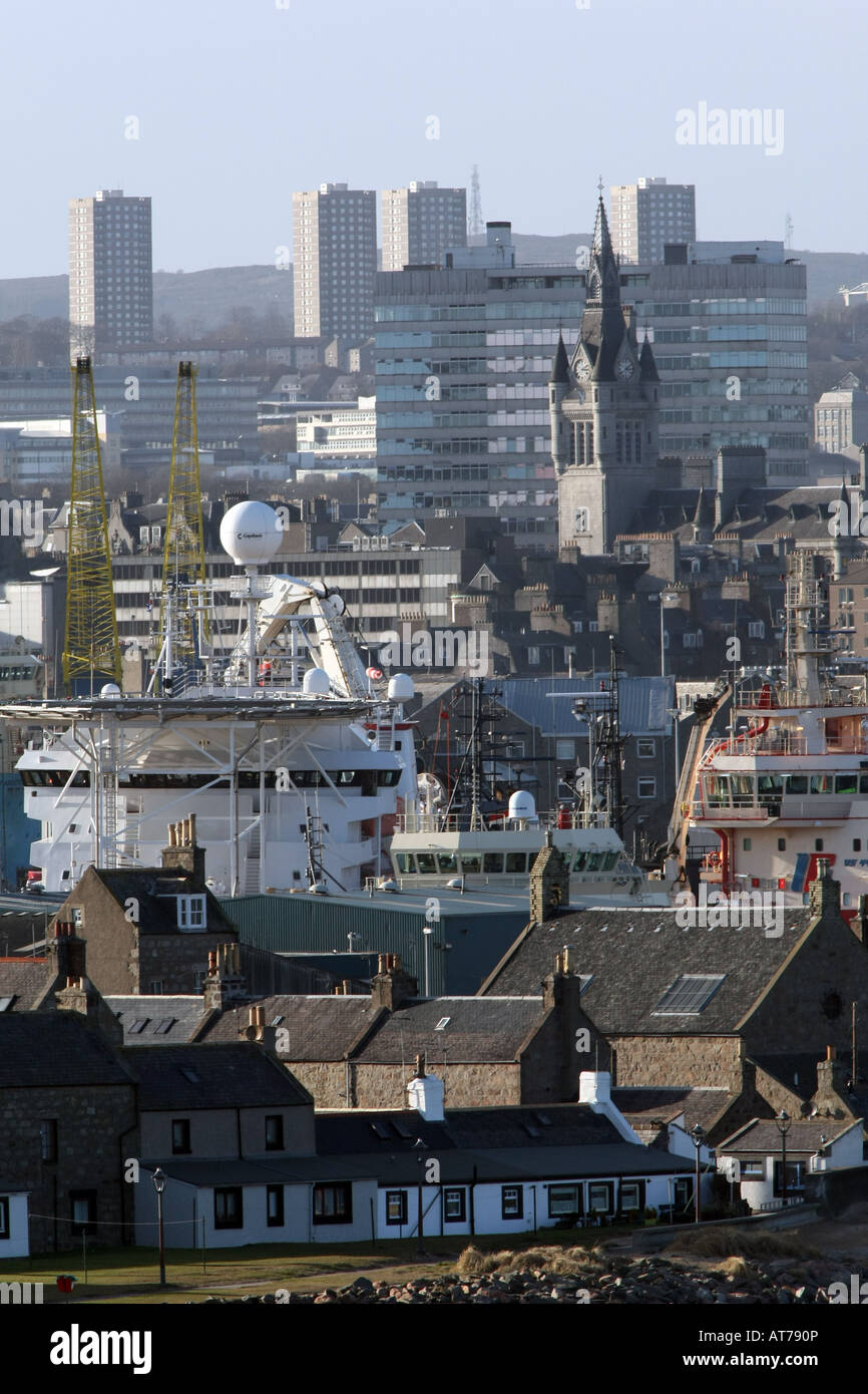 Picture showing various styles and ages of architecture in Aberdeen ...