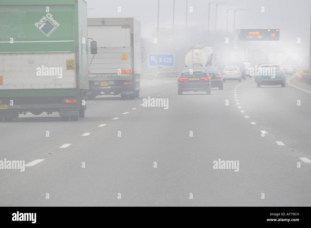 Freezing Fog on the Motorway the M1 heading north with visibility ...