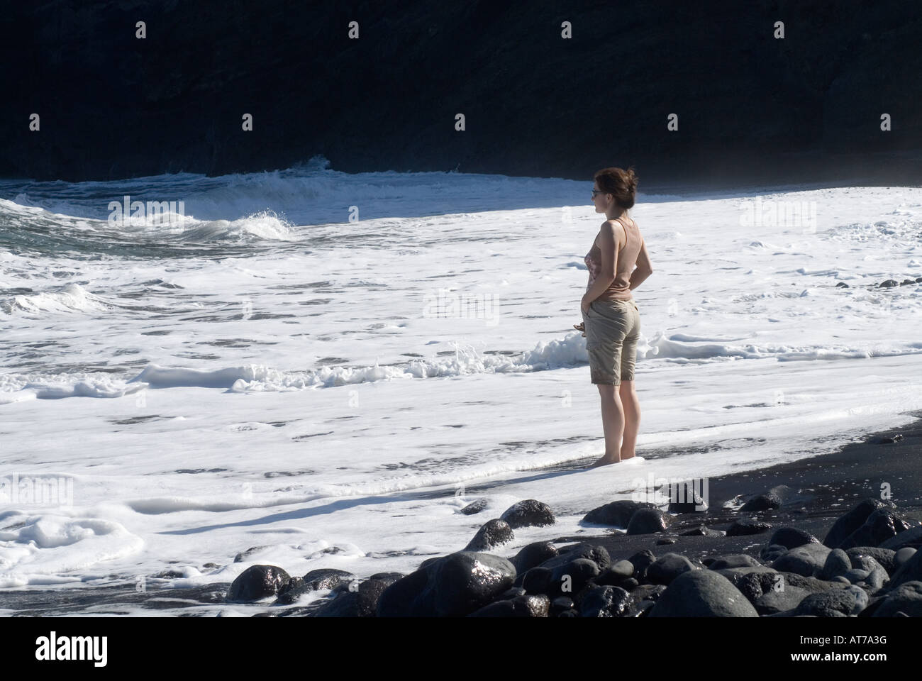 Playa de Caleta near Hermigua La Gomera Stock Photo - Alamy