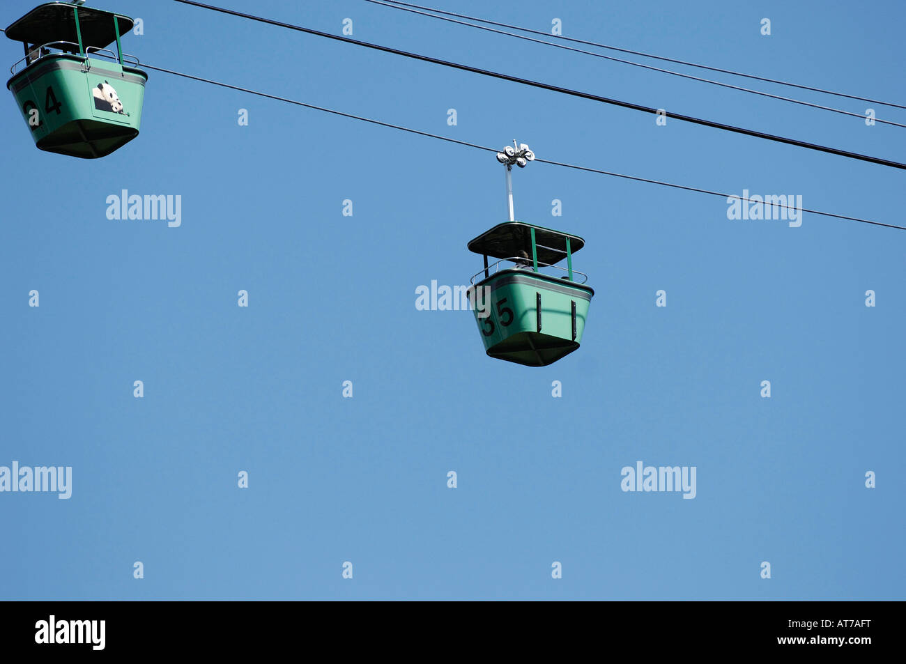 Overhead cable car against a blue sky Stock Photo - Alamy