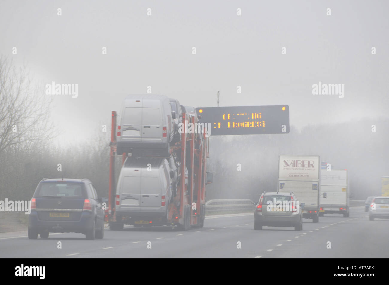 Freezing Fog on the Motorway the M1 heading north with visibility ...