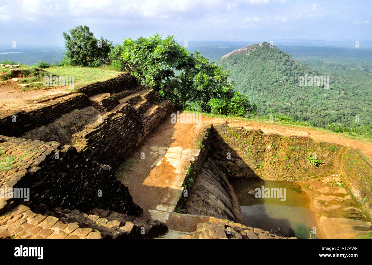 Sri Lanka Sigiriya rock fortress view on the summit Stock Photo - Alamy