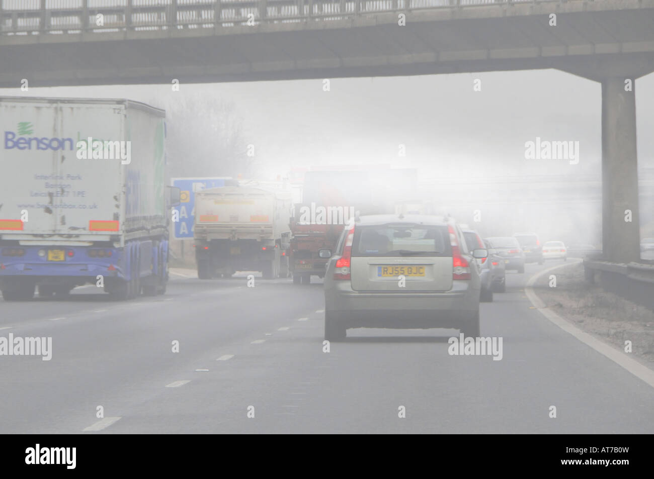 Freezing Fog on the Motorway the M1 heading north with visibility ...