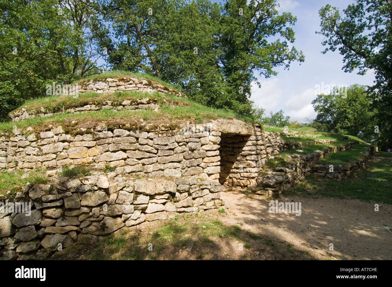 megalithic tumulus Bougon Deux Sevres Poitou Charentes France Europe ...