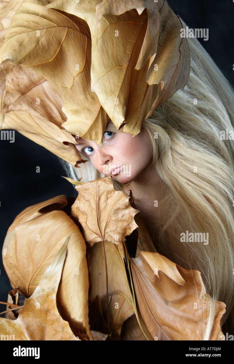 Fantasy Portrait of a Young Blonde Girl - Distorted Image Stock Photo ...