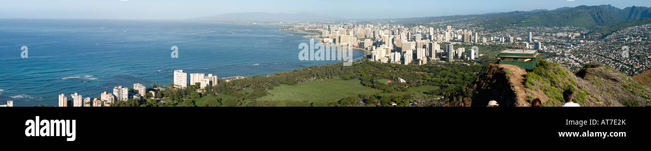 Panoramic view of Honolulu from the top of Diamondhead Stock Photo - Alamy