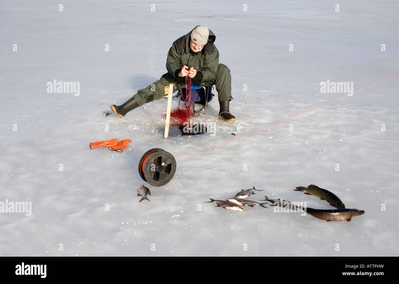 Inspecting fishing nets hi-res stock photography and images - Alamy