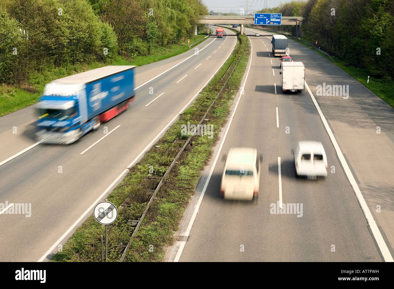 highway with trucks and cars Stock Photo - Alamy