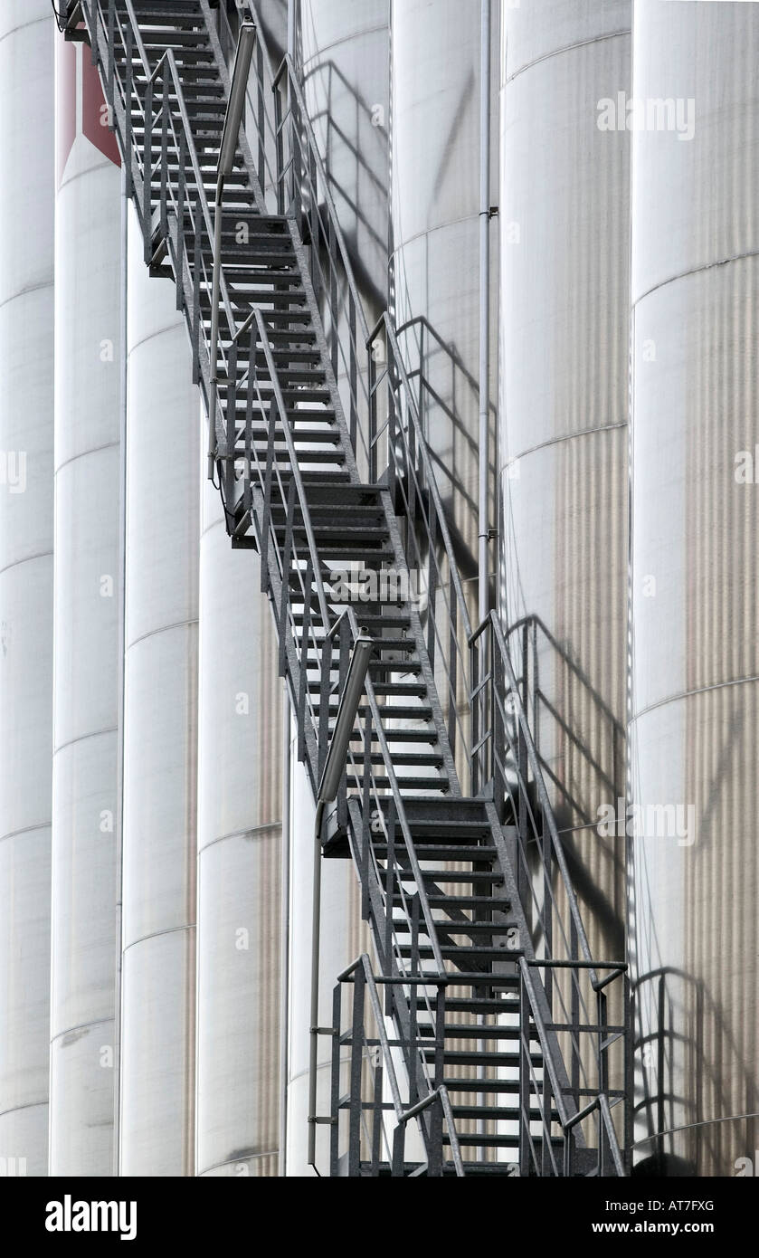 stainless steel containers with stair Stock Photo - Alamy