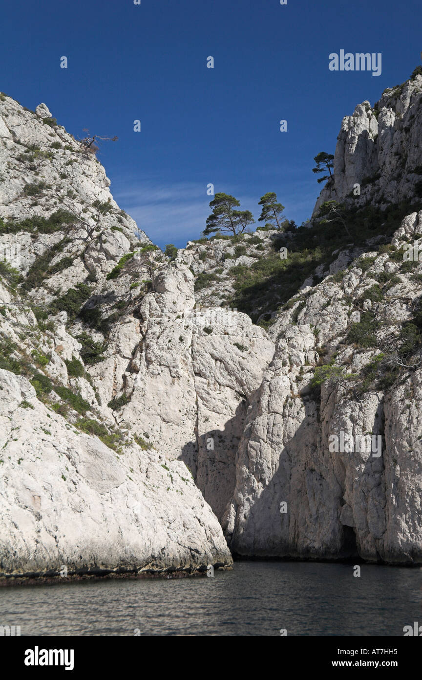 Stock photograph of the Calanques limestone cliffs between Cassis and ...