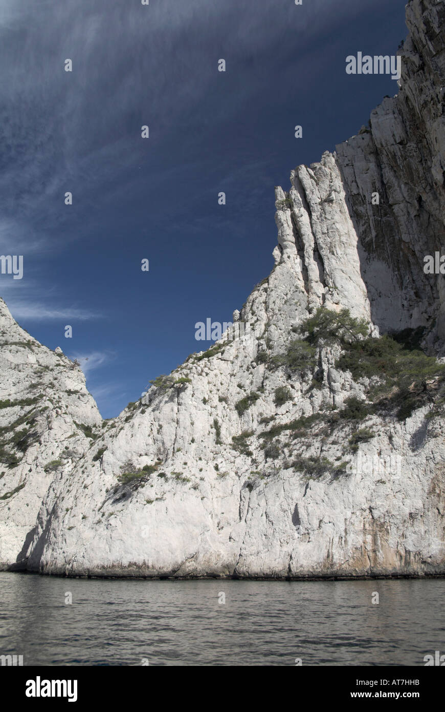 Stock photograph of the Calanques limestone cliffs between Cassis and ...