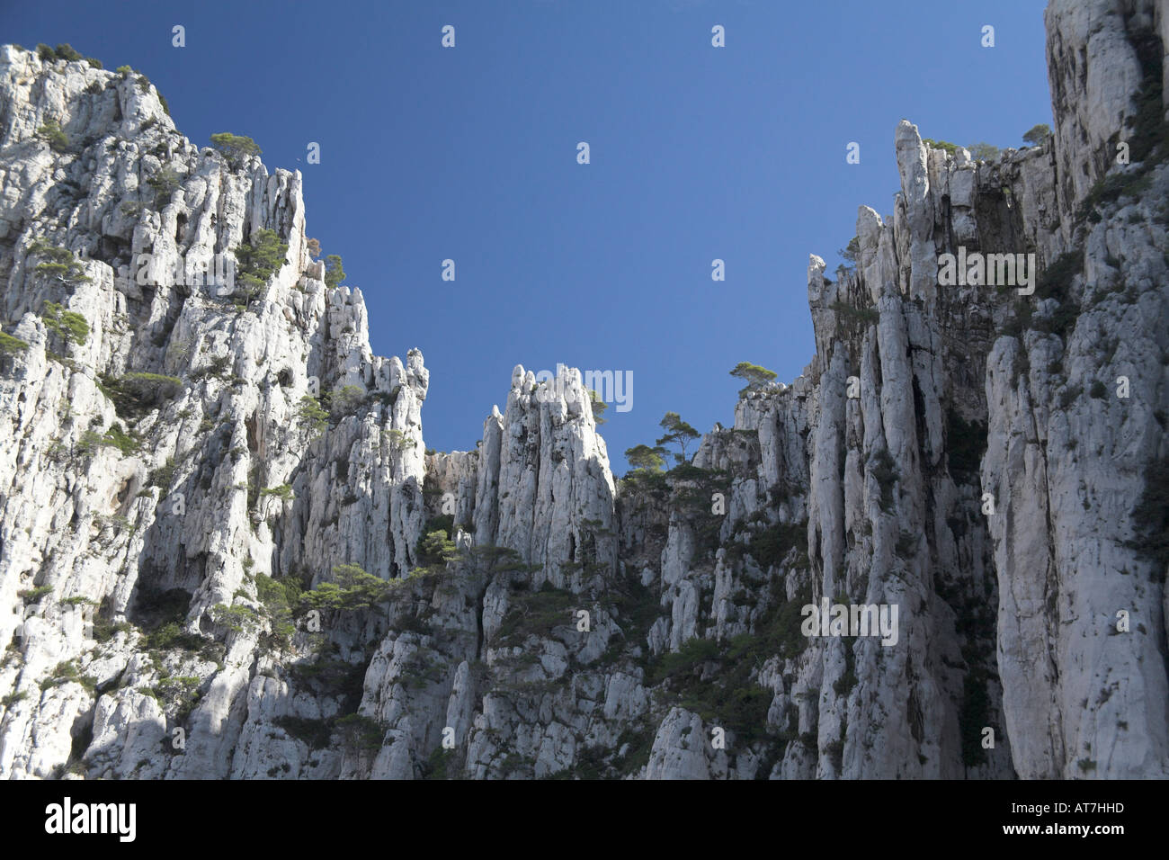 Stock photograph of the Calanques limestone cliffs between Cassis and ...
