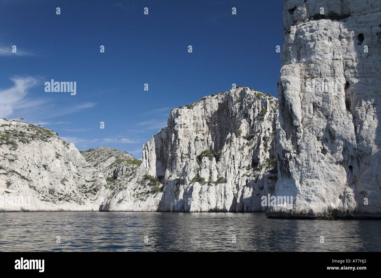 Stock photograph of the Calanques limestone cliffs between Cassis and ...
