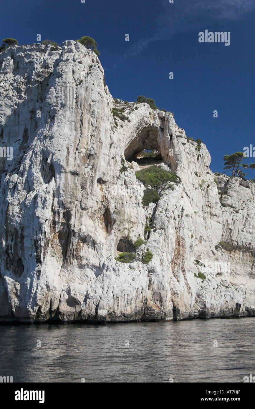 Stock photograph of the Calanques limestone cliffs between Cassis and ...