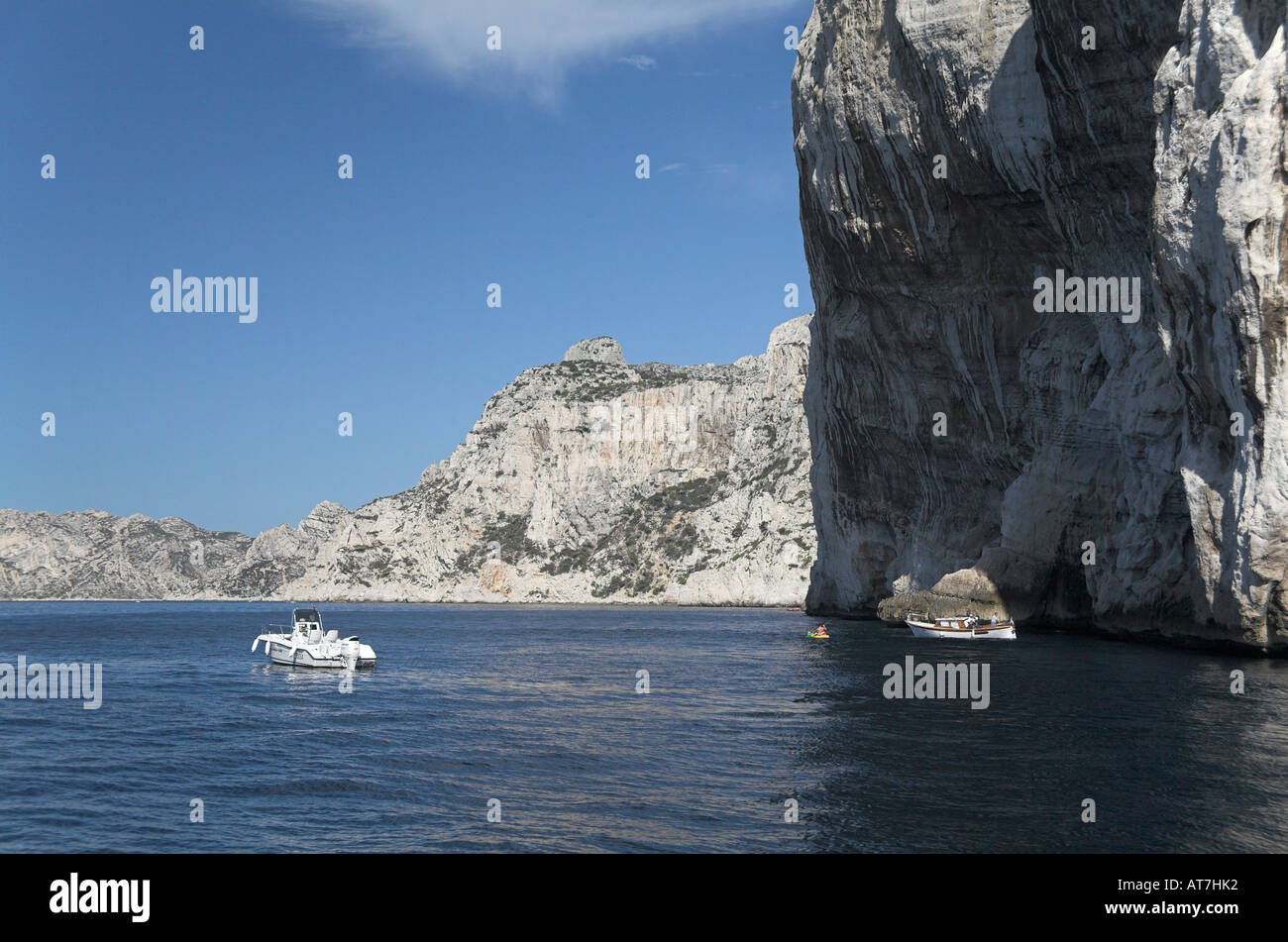 Stock photograph of the Calanques limestone cliffs between Cassis and ...