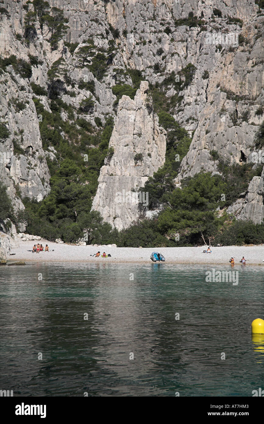 Stock photograph of the Calanques limestone cliffs between Cassis and ...