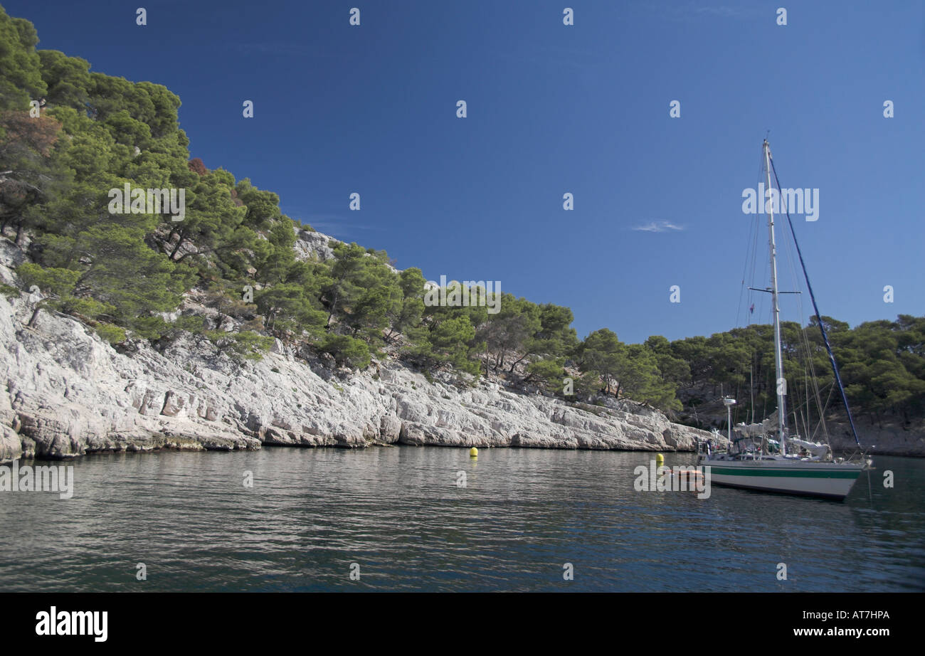 Stock photograph of Calanques limestone cliffs between Cassis and ...