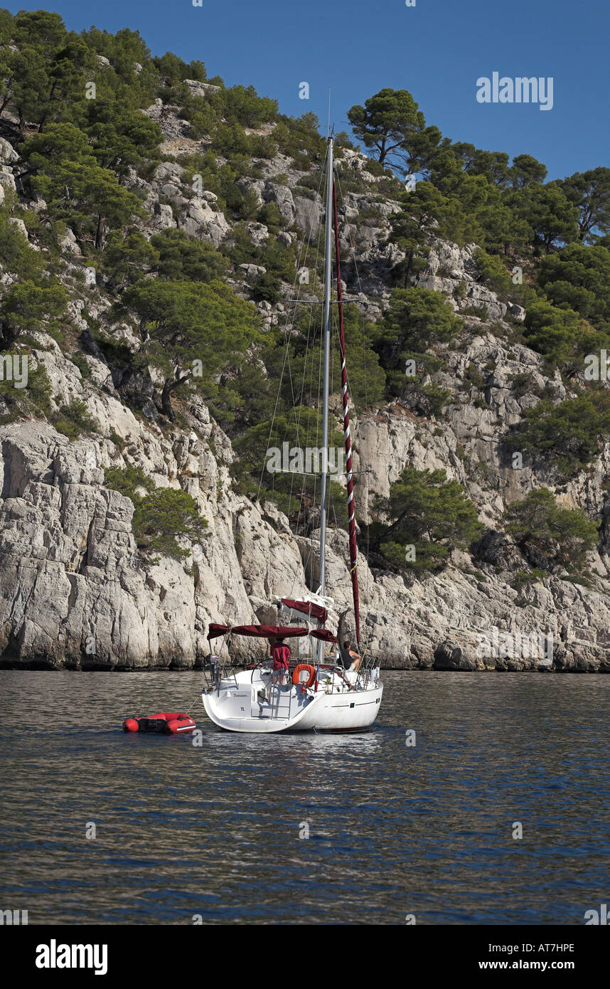 Stock photograph of Calanques limestone cliffs between Cassis and ...