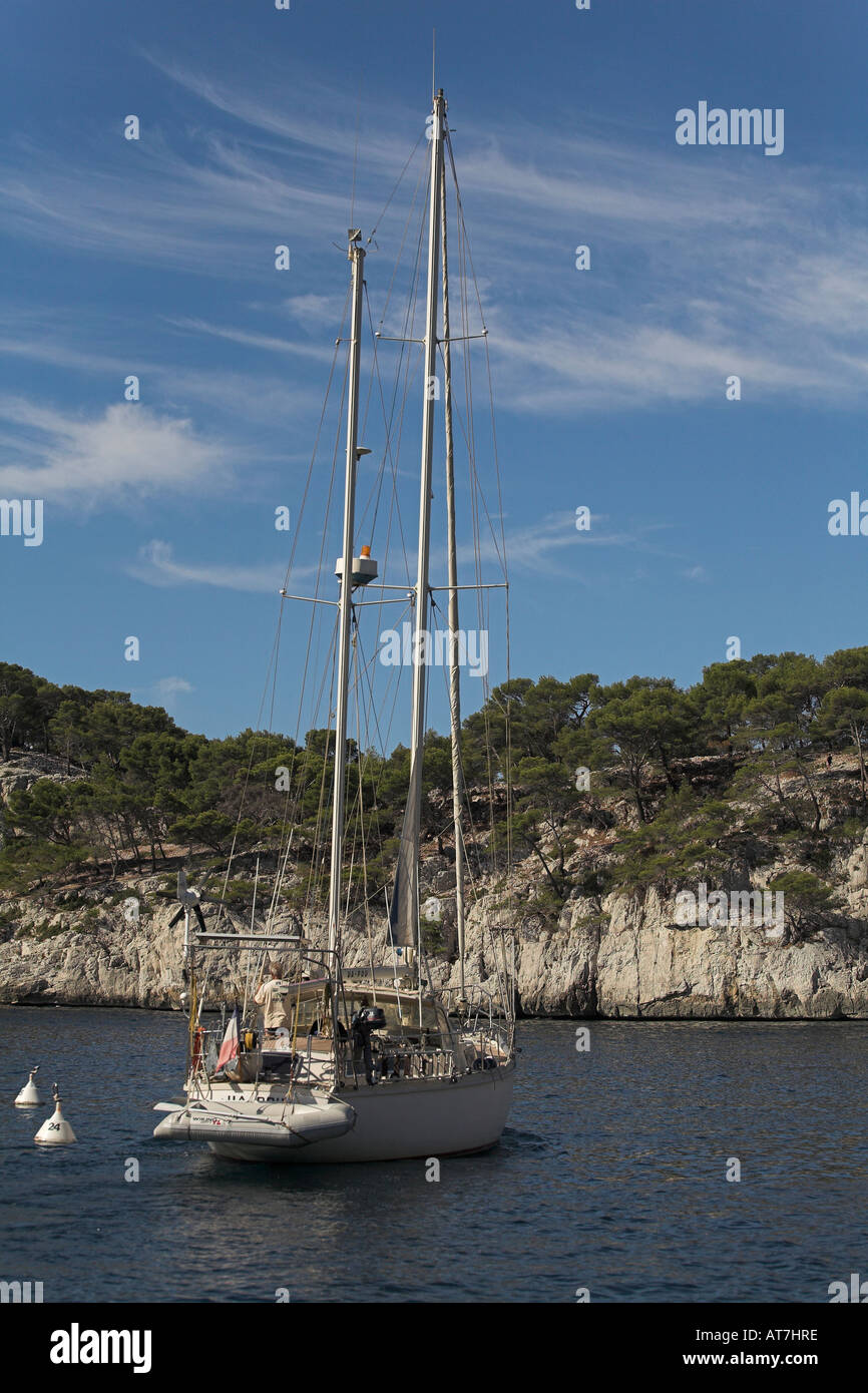 Stock photograph of Calanques limestone cliffs between Cassis and ...