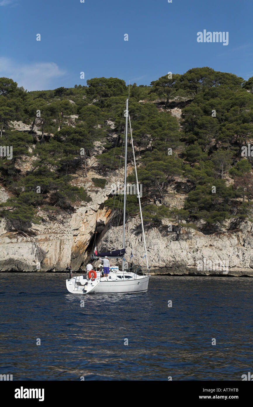 Stock photograph of Calanques limestone cliffs between Cassis and ...