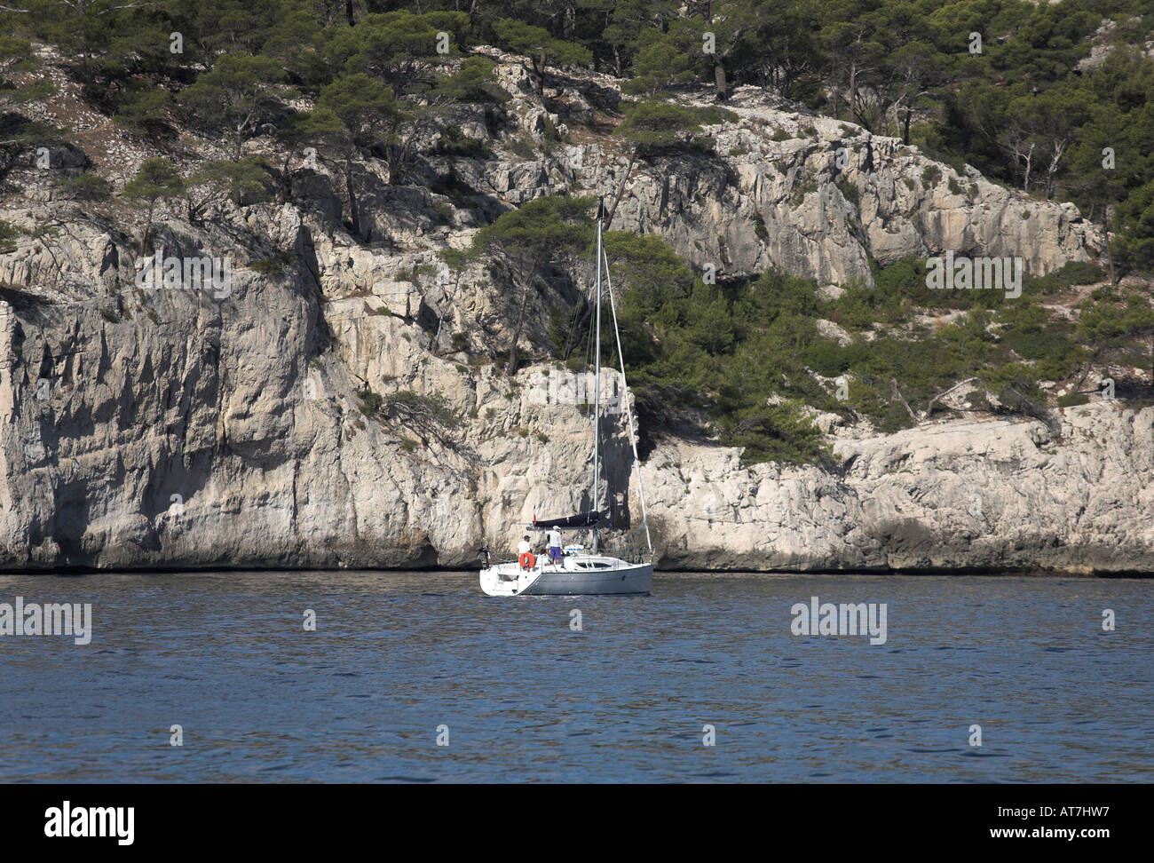 Stock photograph of Calanques limestone cliffs between Cassis and ...