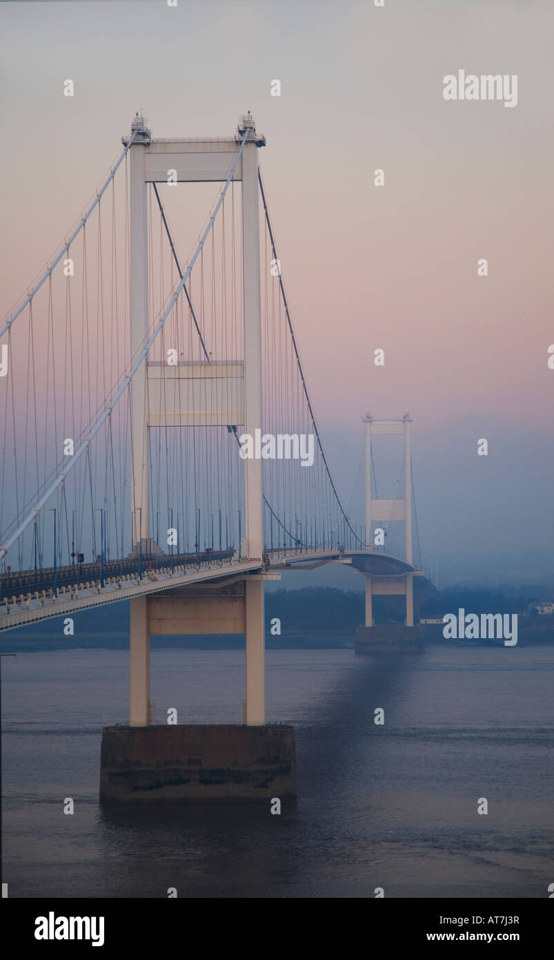 Sunrise at the Severn Bridge Aust Bristol England Stock Photo - Alamy