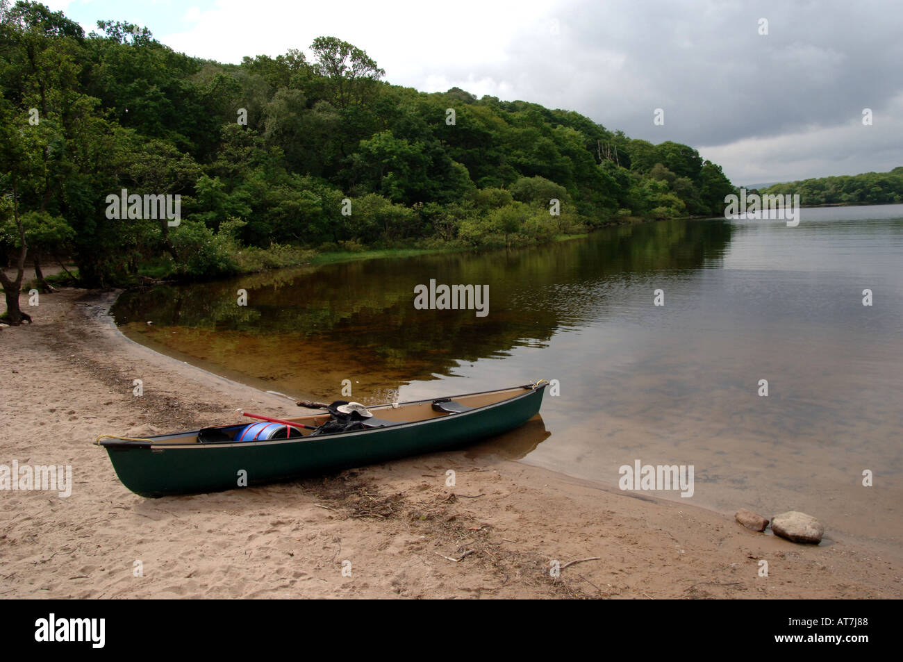 Loaded open canoe ready for Stock Photo - Alamy