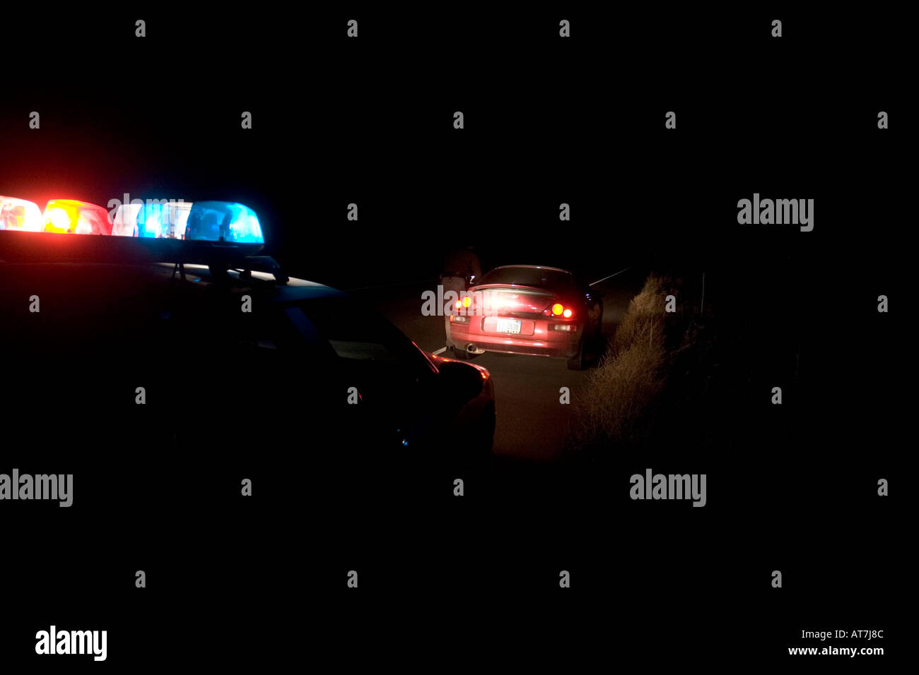 Sheriff's Office traffic stop late at night on a rural road. Saline ...