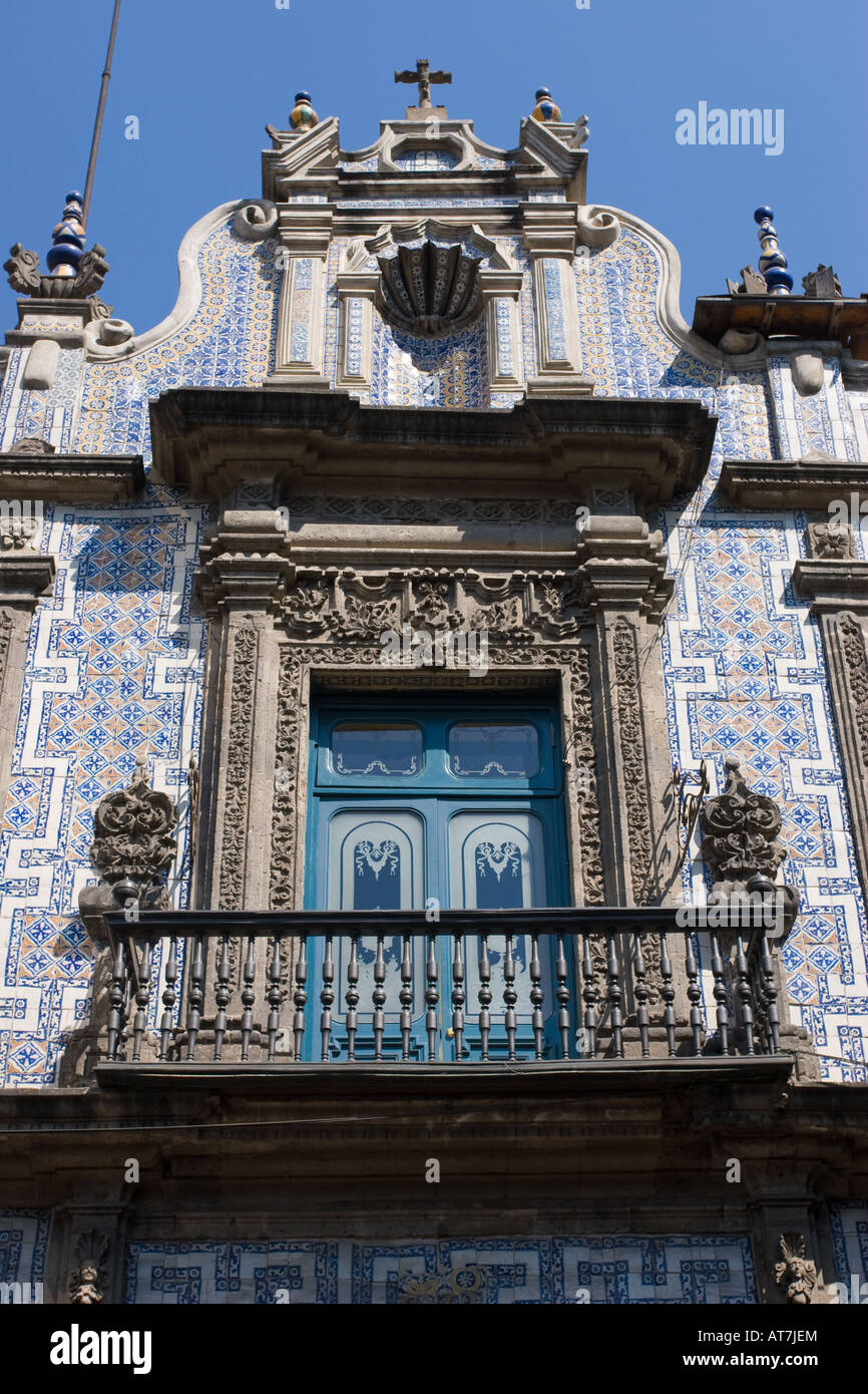 Detail of a balcony of "Casa de los Azulejos" (House of tiles) in ...