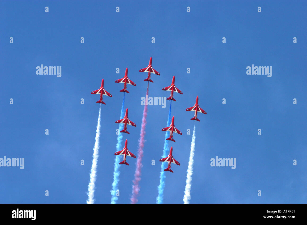 The famous Red Arrows aerobatic display team in action Stock Photo - Alamy