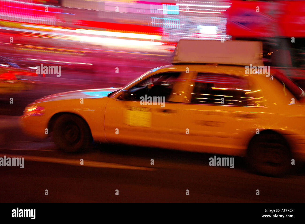 yellow cab in manhattan Stock Photo - Alamy