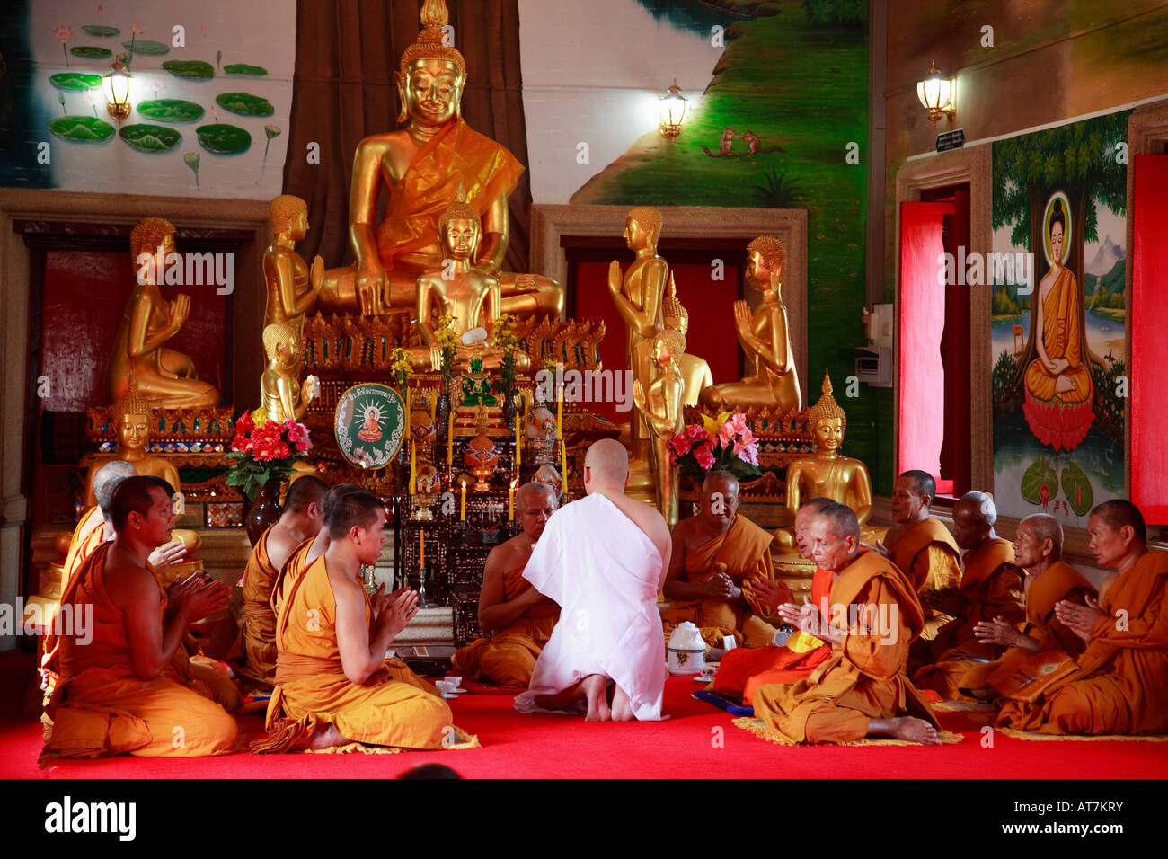 Thailand Phetchaburi buddhist monk ordination ceremony Stock Photo - Alamy