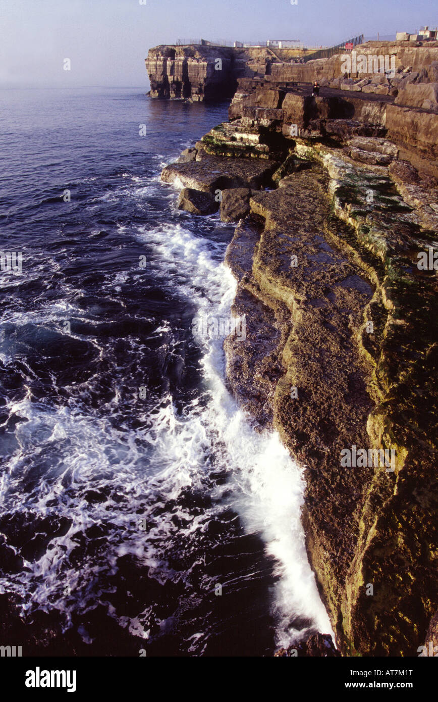 portland bill view from the pulpit rock clifftop dorset england uk gb ...