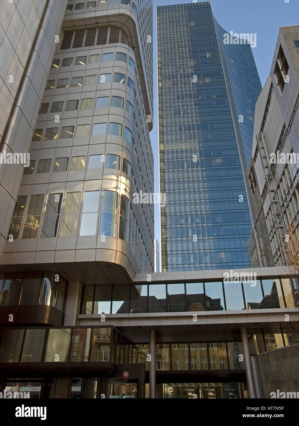 storefront of bank office tower of Dresdner Bank and Skyper in ...