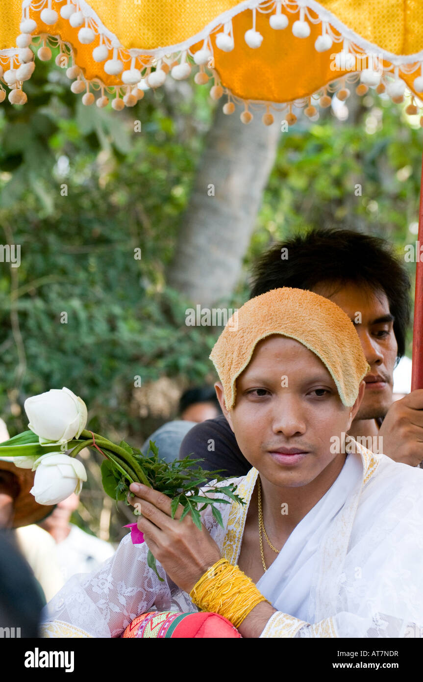 Ceremony in Isan for young man about to go and study as a monk Thailand ...